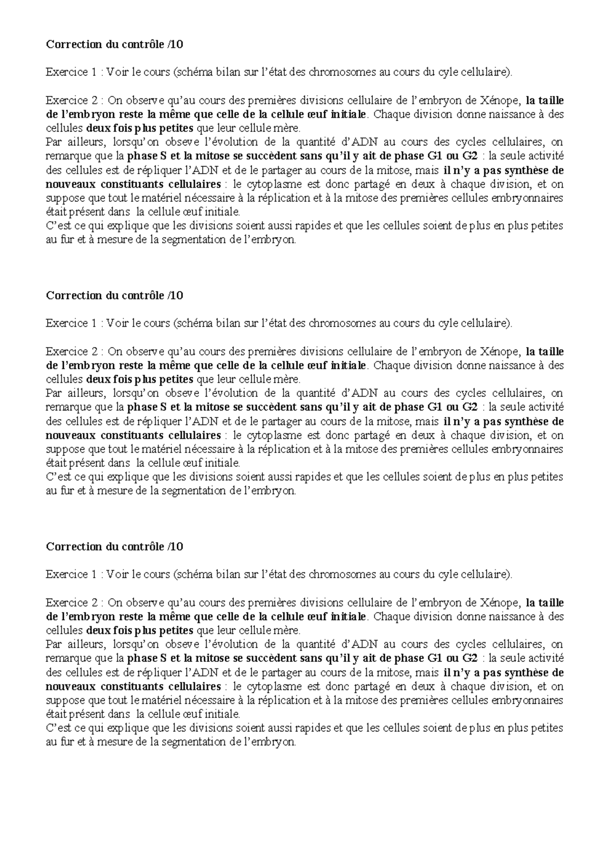 Correction du DM - Correction du contrôle / Exercice 1 : Voir le cours (schéma bilan sur l’état ...