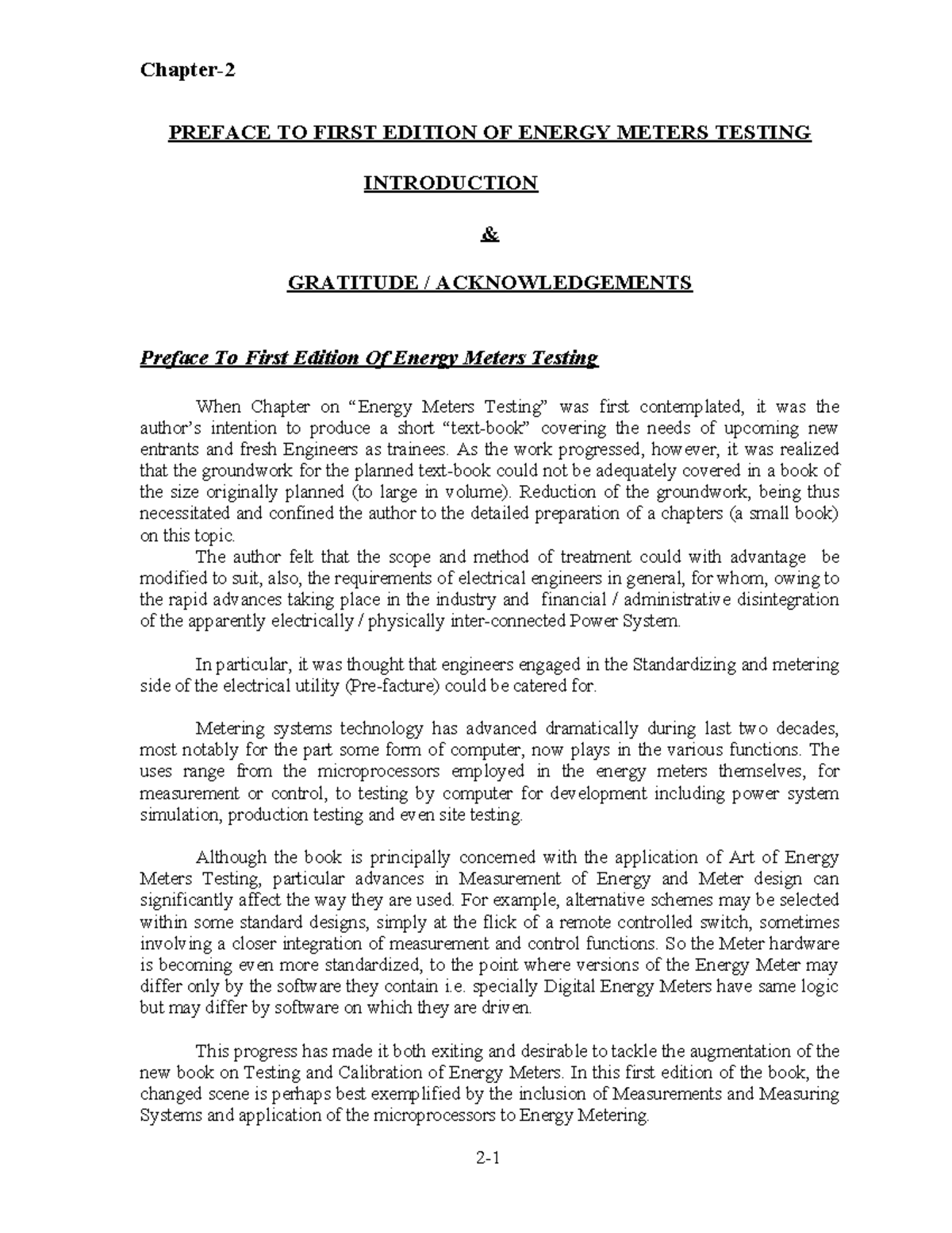 Chapter-2 - Lecture - Chapter- PREFACE TO FIRST EDITION OF ENERGY ...