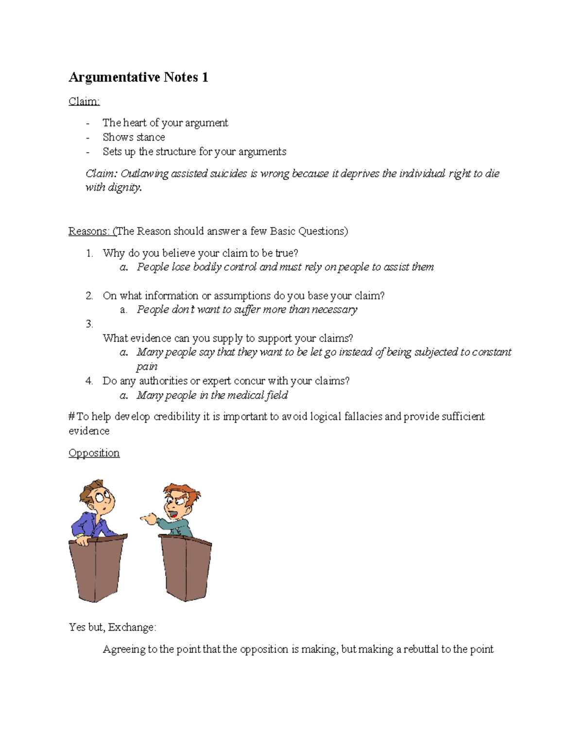 Argumentative Notes - An introduction to debate - Argumentative Notes 1 ...