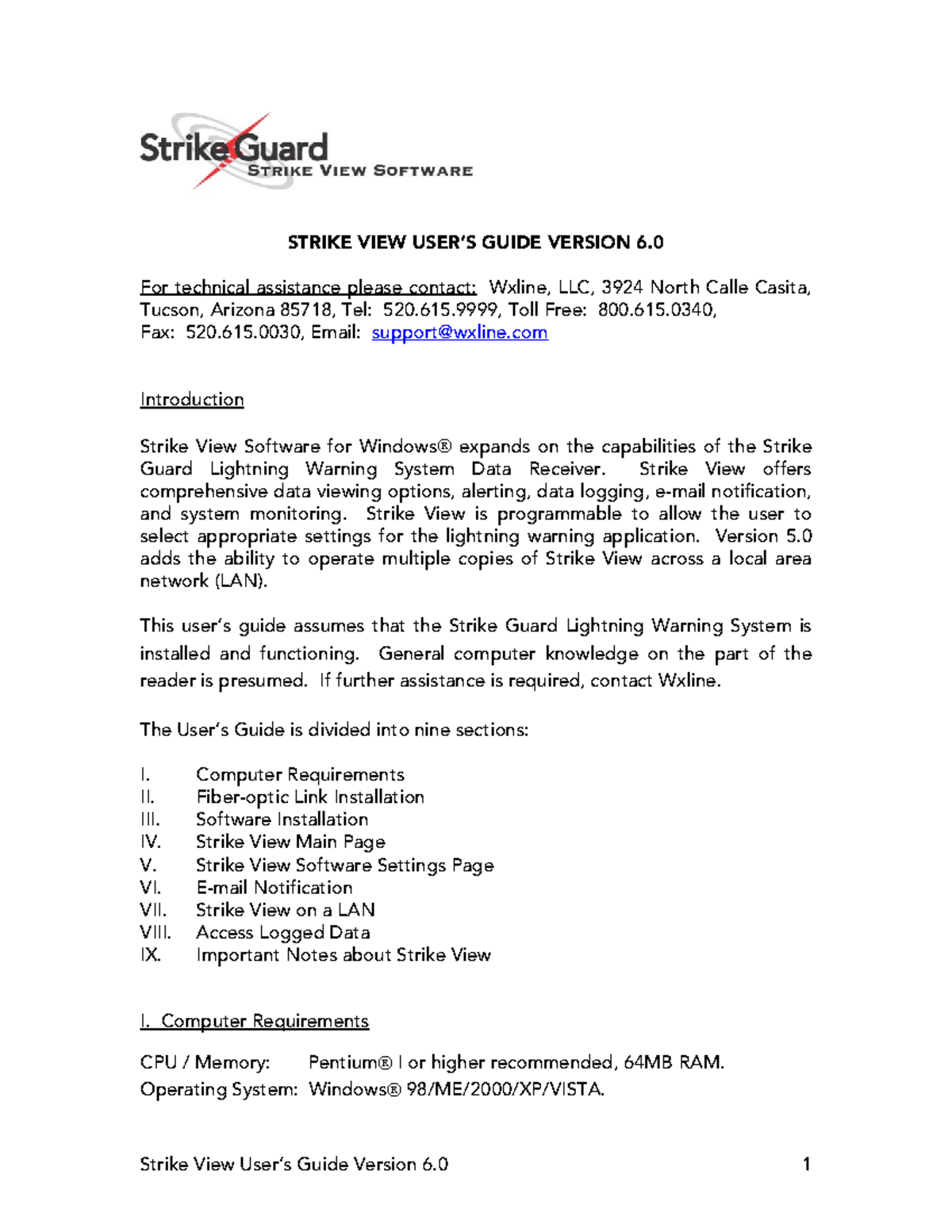 Strike View User's Guide 6 - STRIKE VIEW USER’S GUIDE VERSION 6. For ...