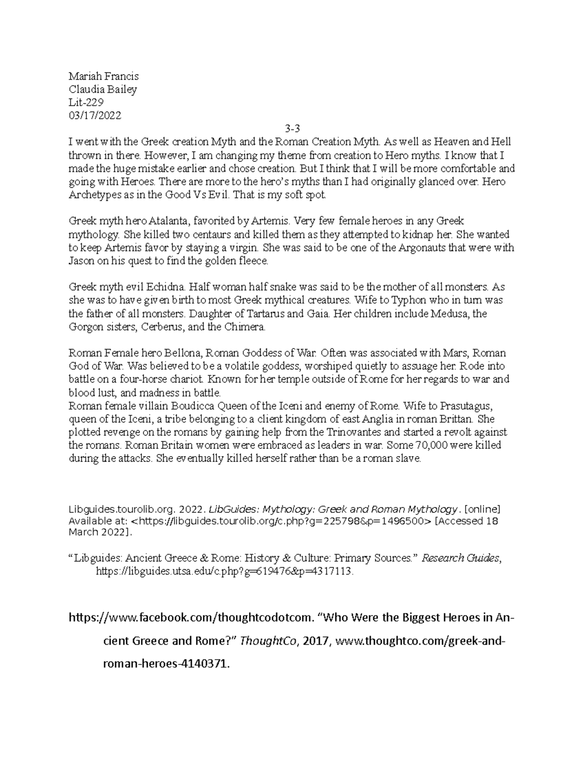 Greek myth2 - help - Mariah Francis Claudia Bailey Lit- 03/17/ 3- I ...