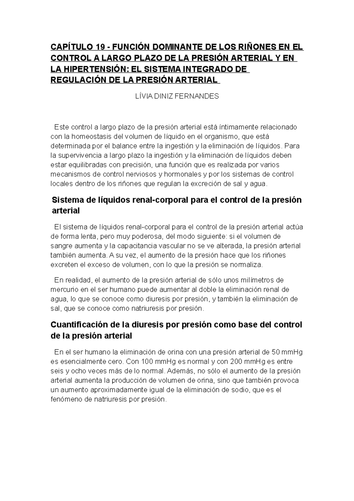 Capitulo 19, Guyton, 13a Edicion, Resúmenes de Fisiología - CAPÍTULO 19 - FUNCIÓN DOMINANTE DE ...
