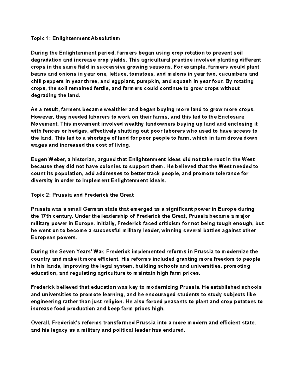 Enlightment absolutsim - Topic 1: Enlightenment Absolutism During the ...