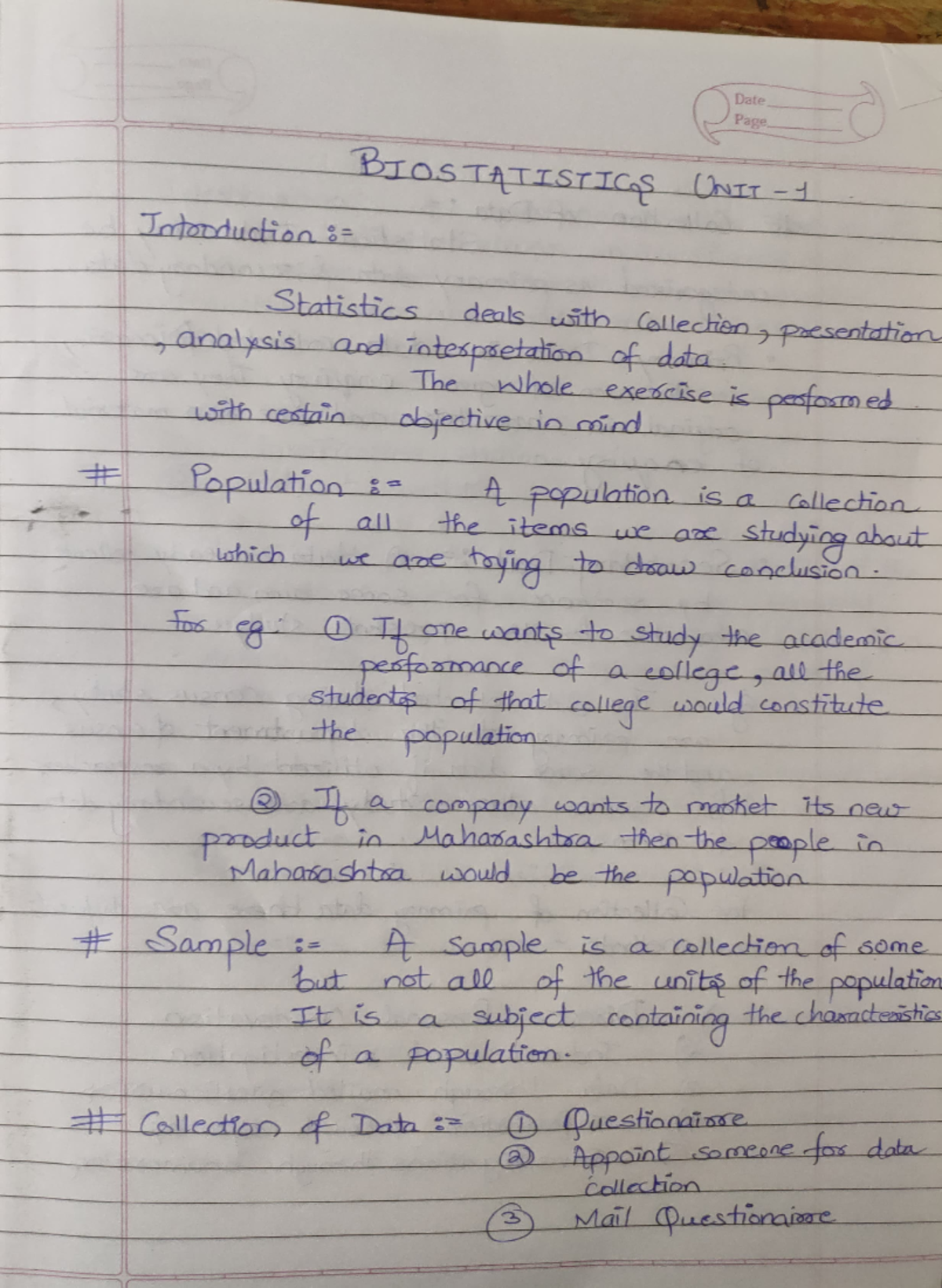 Biostatistics - bioststats notes calculatios of mean mode median - T. Y ...