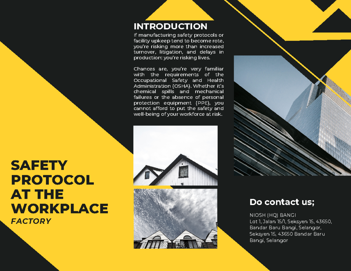 Infographic OSH - SAFETY PROTOCOL AT THE WORKPLACE FACTORY If ...