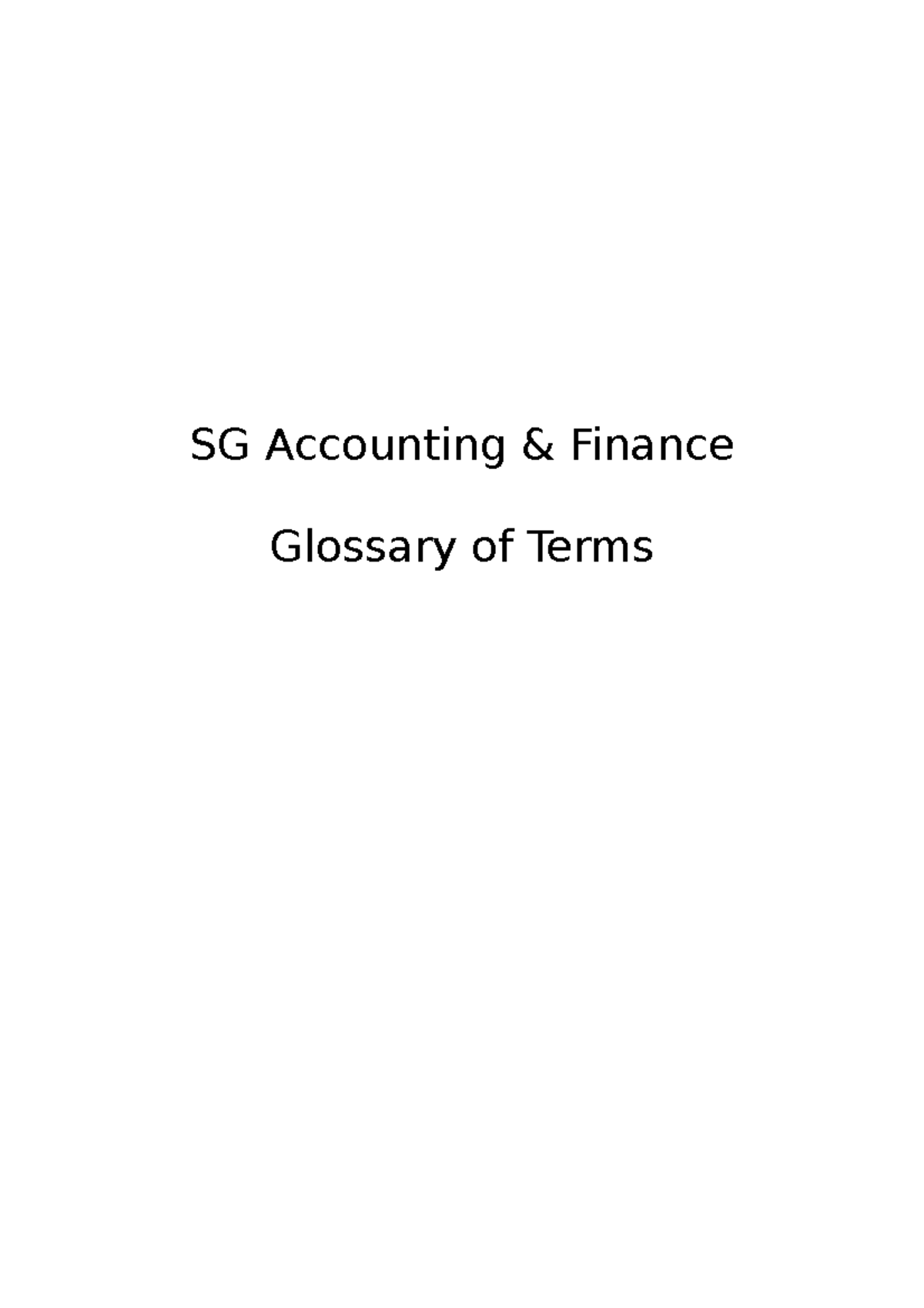 List of Accounting Terms - SG Accounting & Finance Glossary of Terms ...