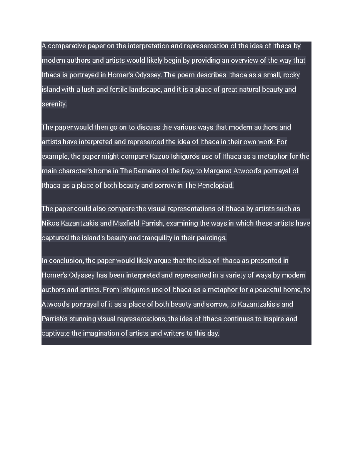 Comparative essay sample - A comparative paper on the interpretation ...