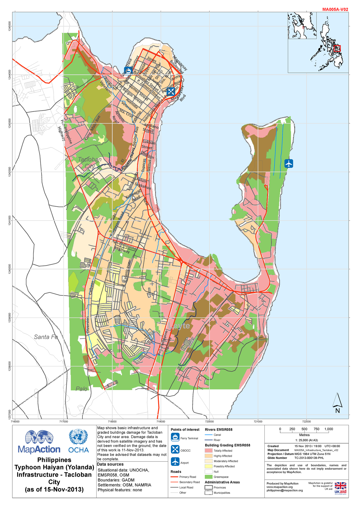 Infrastructure Tacloban City as of 15 Nov 2013 - The depiction and use ...