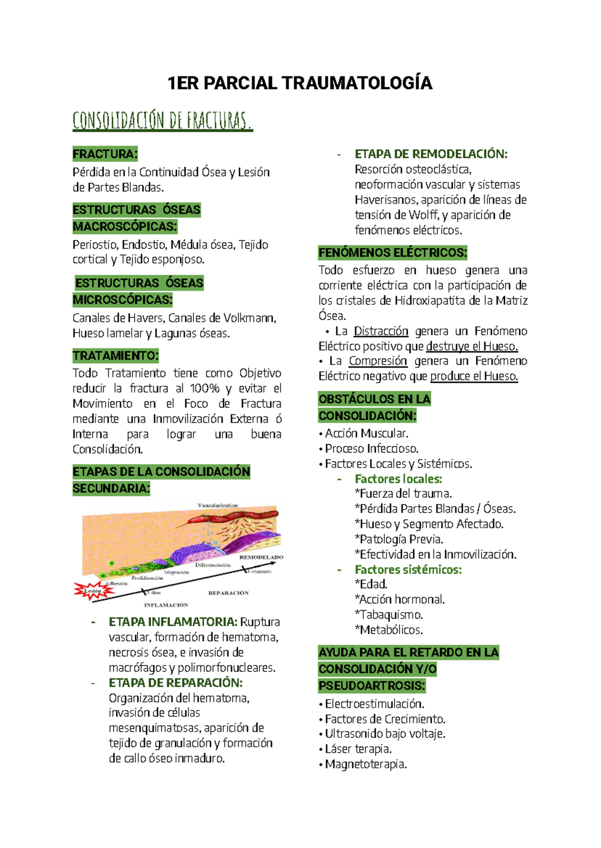 1 Parcial Trauma - tyo - 1ER PARCIAL TRAUMATOLOGÍA CONSOLIDACIÓN DE ...