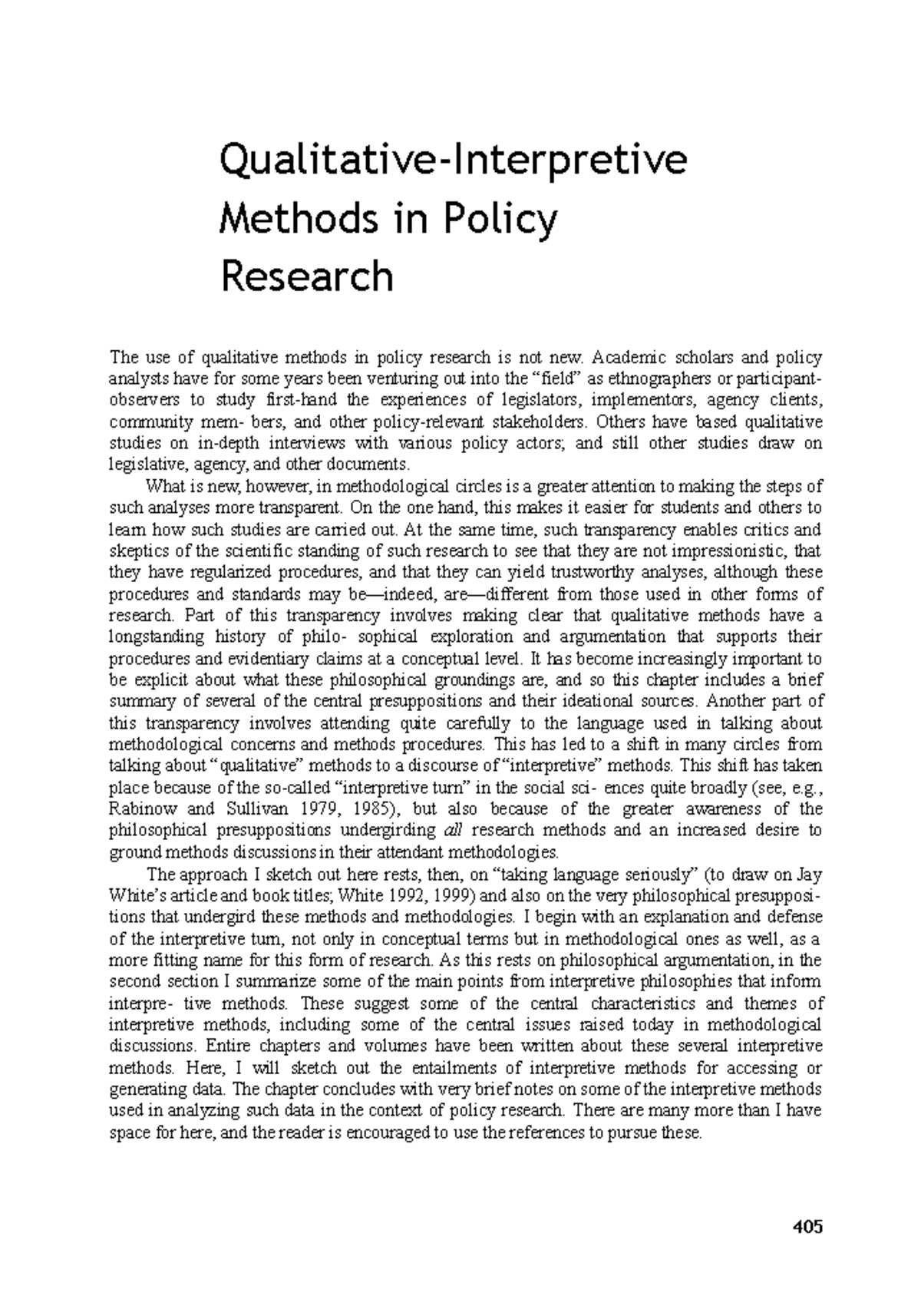 Qualitative-Interpretive Methods in Policy Research - Qualitative ...
