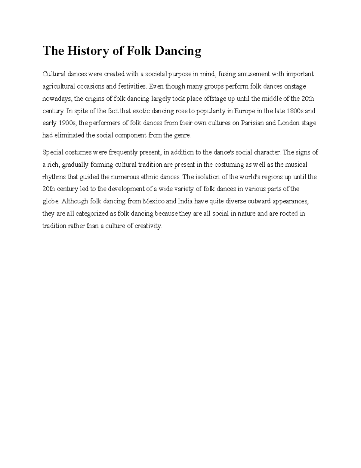 The History of Folk Dancing - The History of Folk Dancing Cultural ...