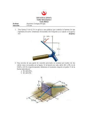Semana 7 - Método de los Nodos PROB PROP 2024-2 - ESTÁTICA Ciclo 202 4 _ 2 Semana 0 7 Armaduras ...