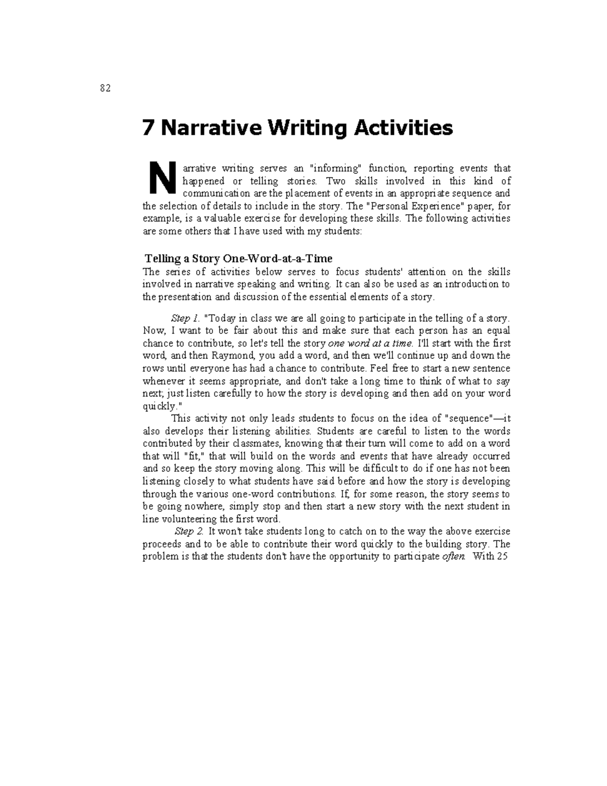 Narrative writing - Tips - 82 7 Narrative Writing Activities N arrative ...