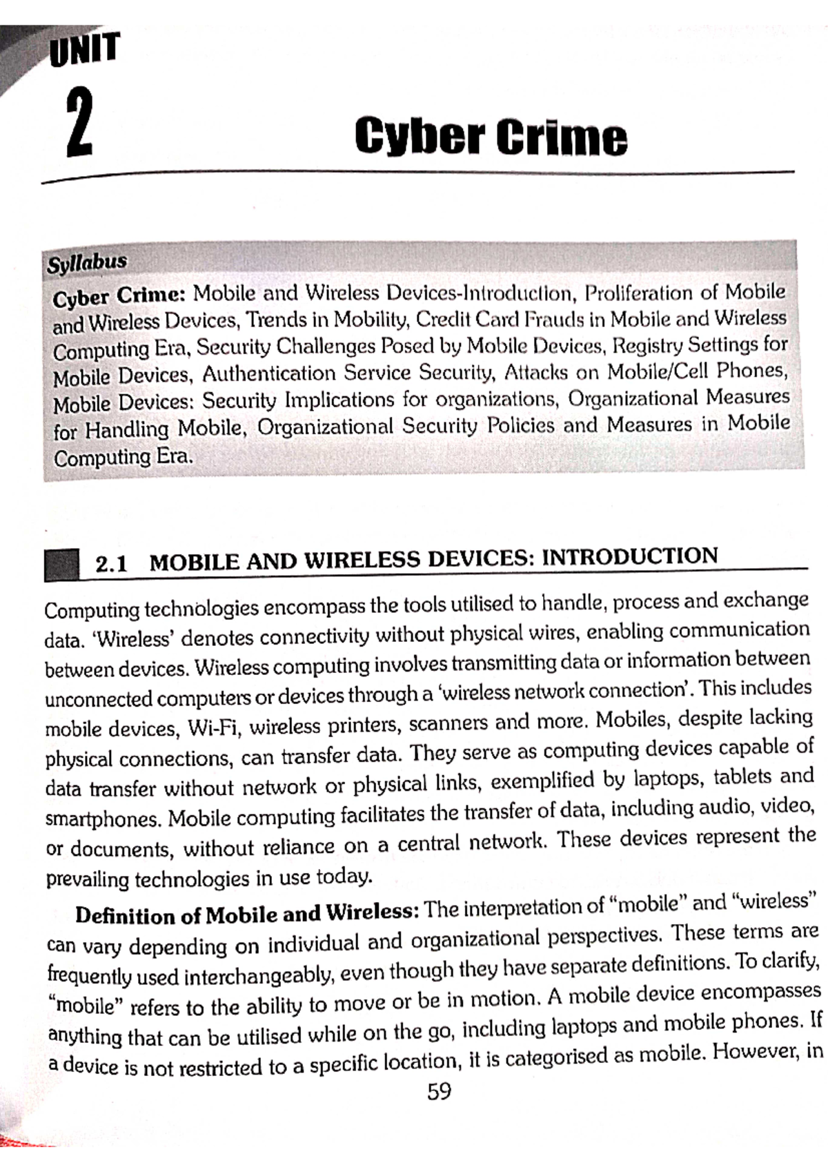 Unit 2 - CYBER CRIME : Mobile and Wireless Devices-Introduction ...