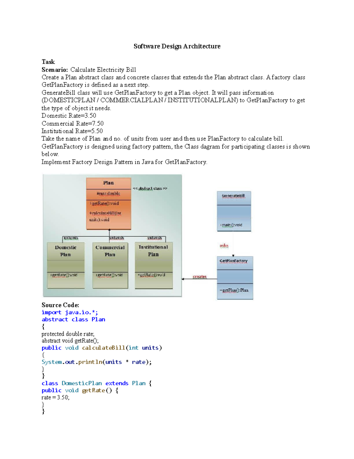 SDA Plan Abstract Task - Software Design Architecture Task Scenario ...