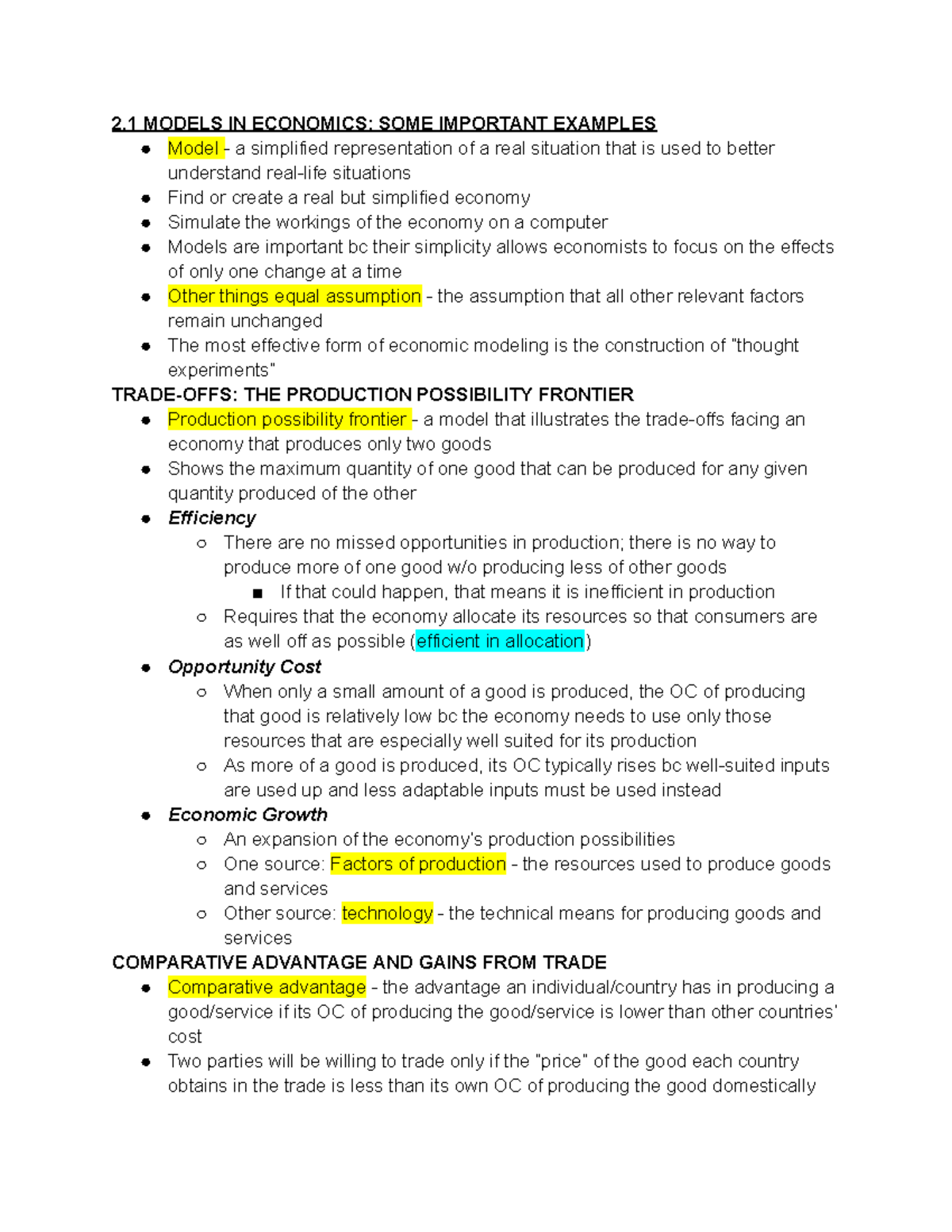 Economic Models Trade-offs and Trade - 2 MODELS IN ECONOMICS: SOME ...