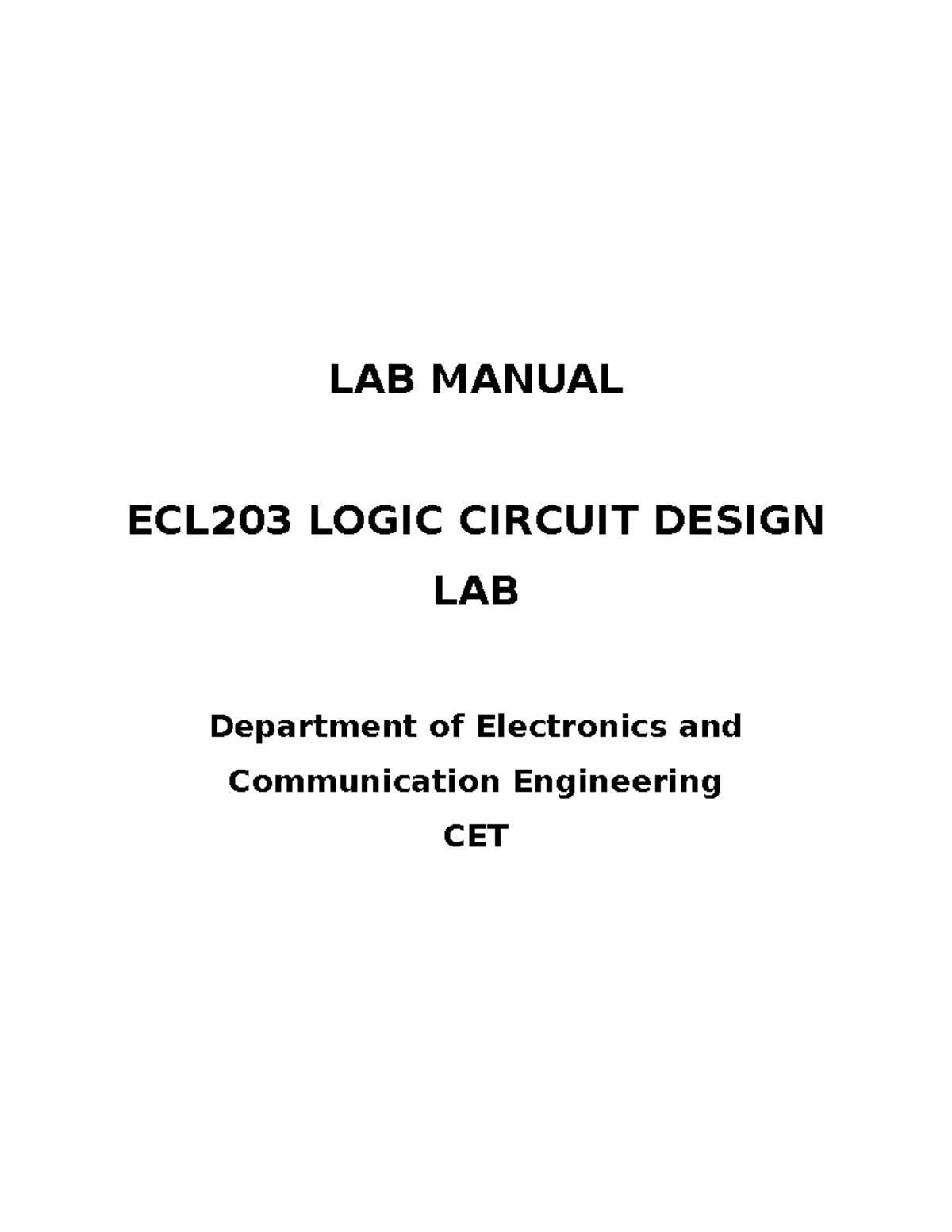 17 ECL203 compressed - lcd lab manual - LAB MANUAL ECL203 LOGIC CIRCUIT ...