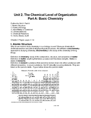 BIO150 Unit 1 Study Guide-1 - Unit 1 Introduction to Human Body Study ...