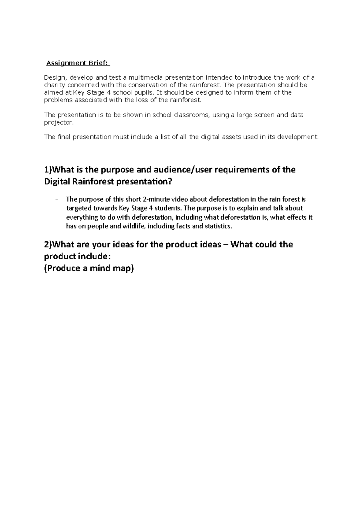 Multimedia Assignment 2&3 - Assignment Brief: Design, develop and test ...