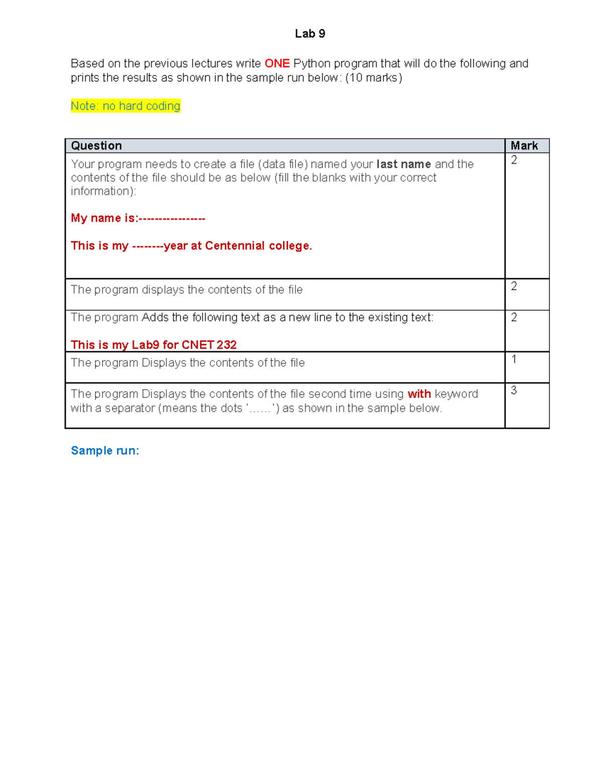 Lab9 G1 Lab9 Lab 9 Based On The Previous Lectures Write One Python