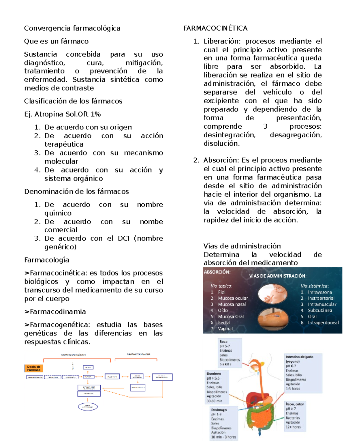 Farmacología - apuntes farmaco - Convergencia farmacológica Que es un ...