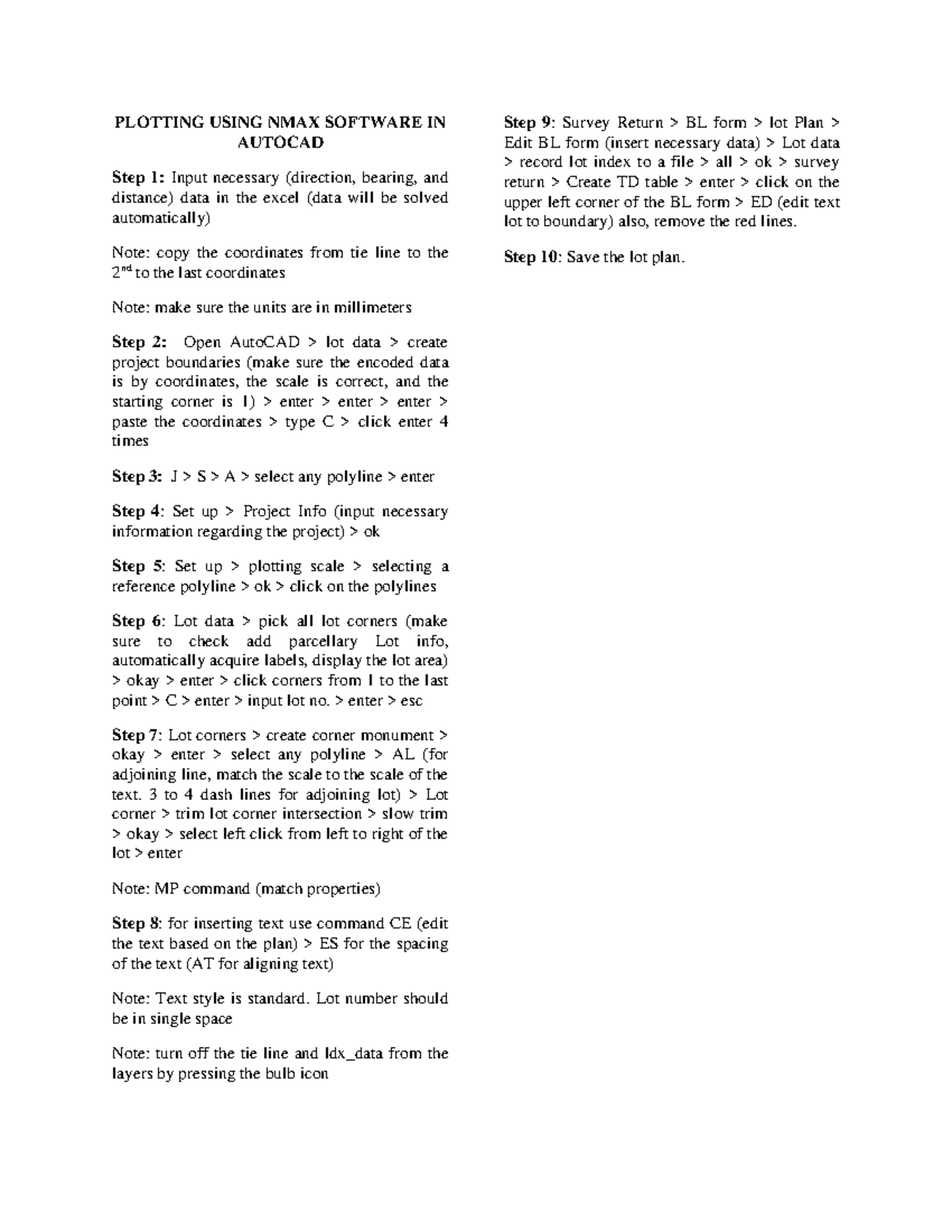 Plotting Notes Plotting Notes Using Software Plotting Using Nmax Software In Autocad Step 1