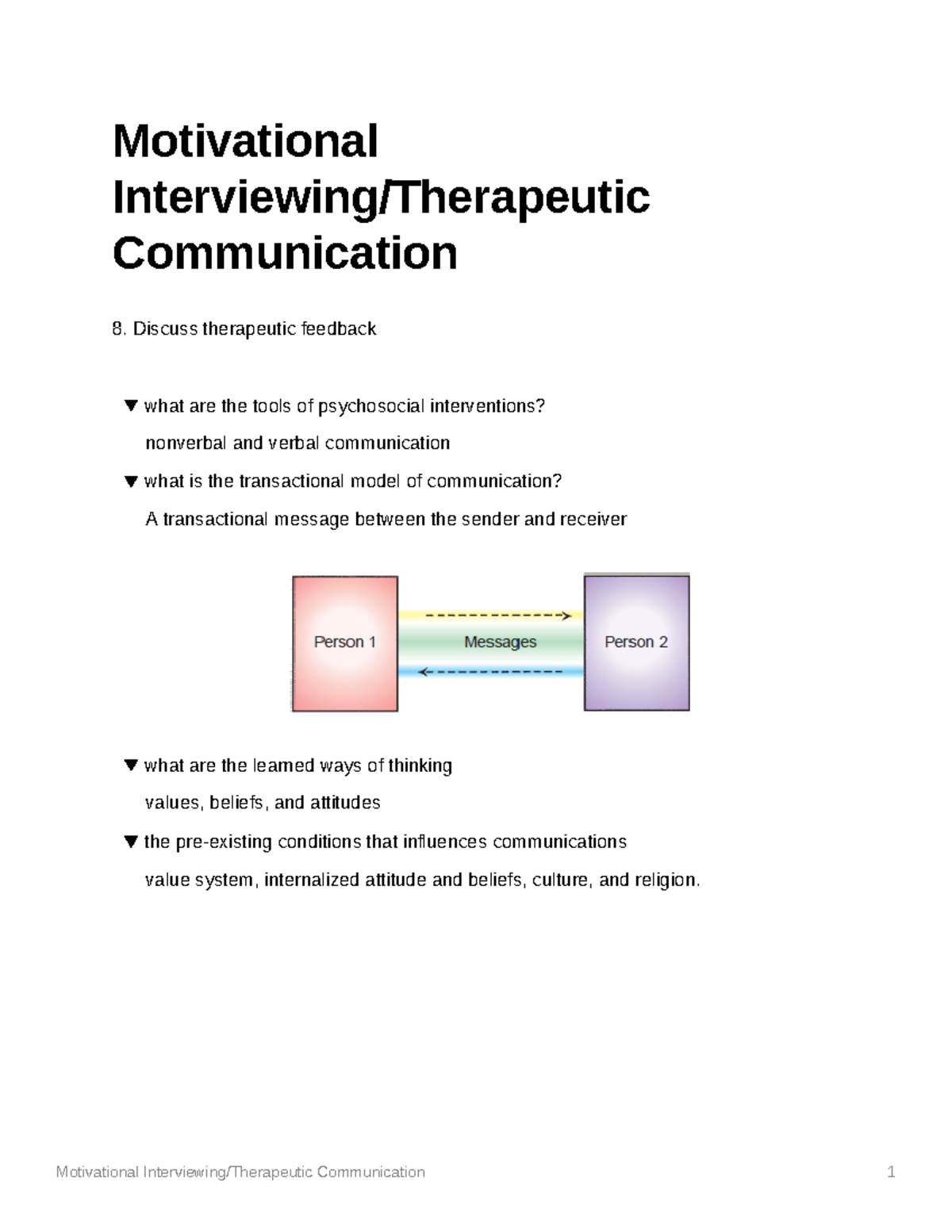 Motivational Interviewing Therapeutic Communication - Motivational ...