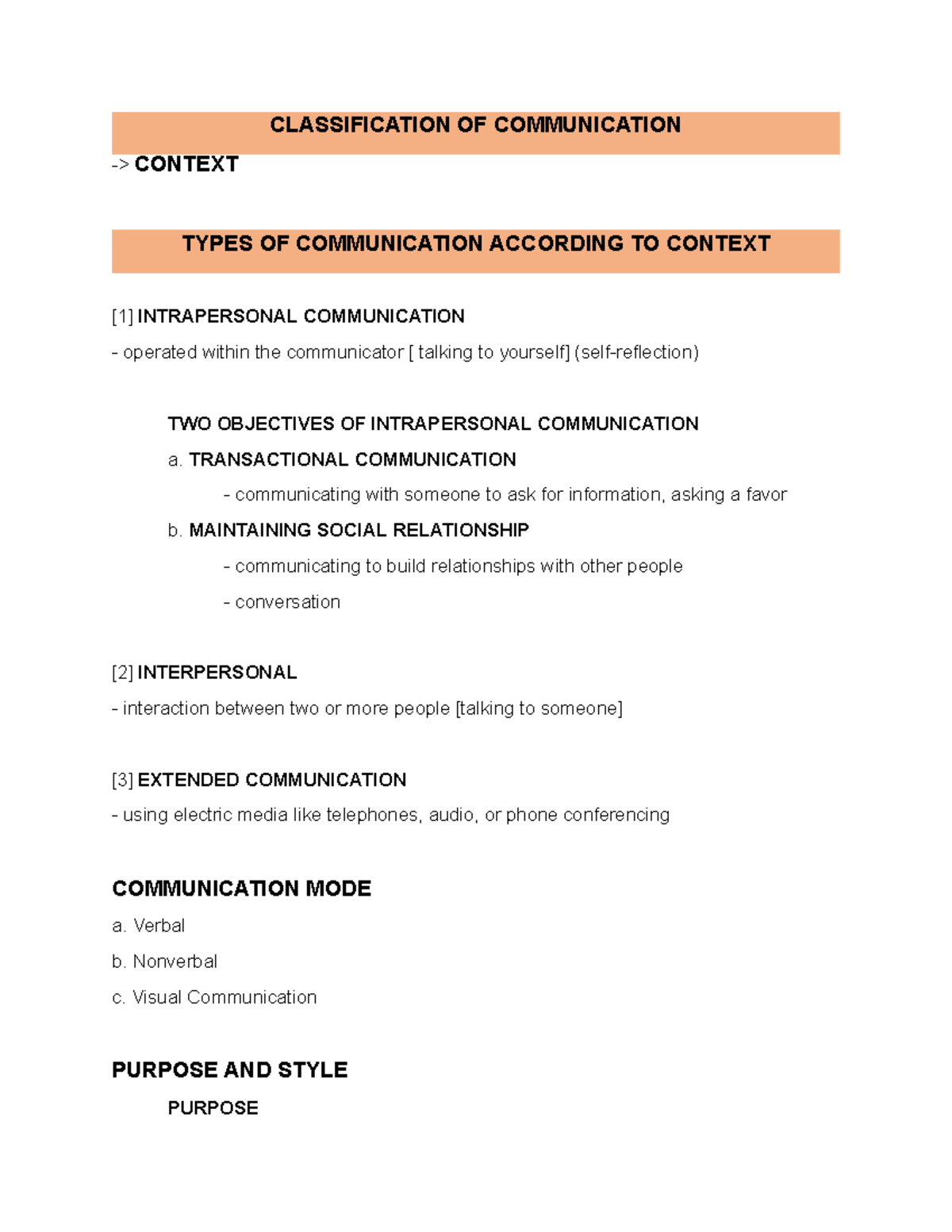 Types OF Communication and Communication Models - CLASSIFICATION OF ...