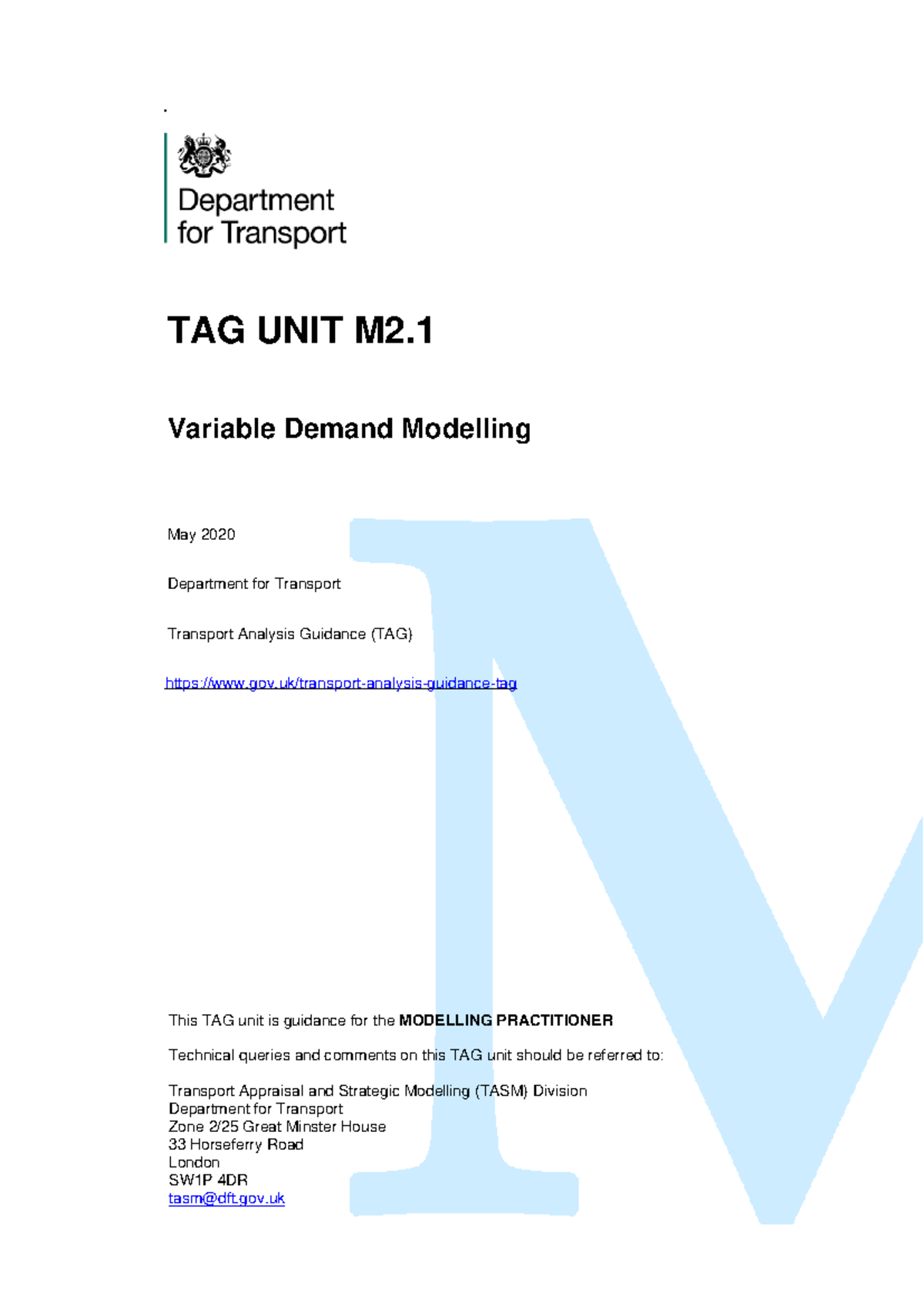 Tag m2 1 variable demand modelling - s TAG UNIT M2. Variable Demand ...