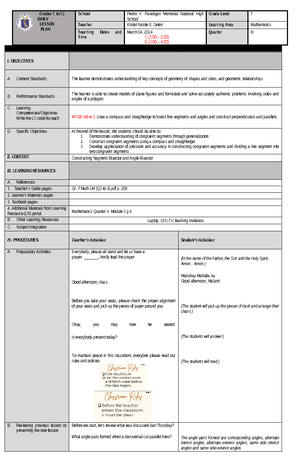 Q4 Secondary Trigonometric Functions - Grades 1 to 12 DAILY LESSON PLAN ...