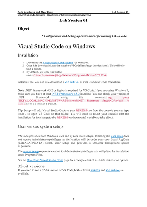 Lab-04 - lab - Data Structures and Algorithms University of Sindh – Department of ...