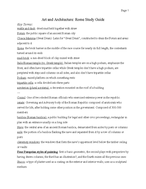 AA final exam study guide - Art and Architecture Final Study Guide [Key ...