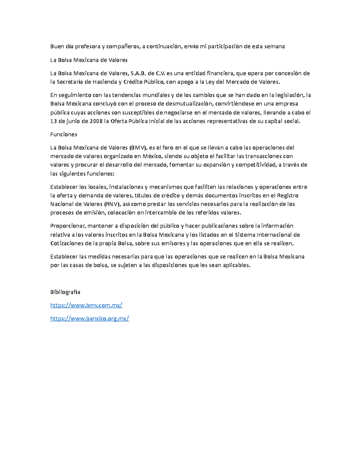 Sem 1 - tine mucho que aprender - Buen día profesora y compañeros, a ...