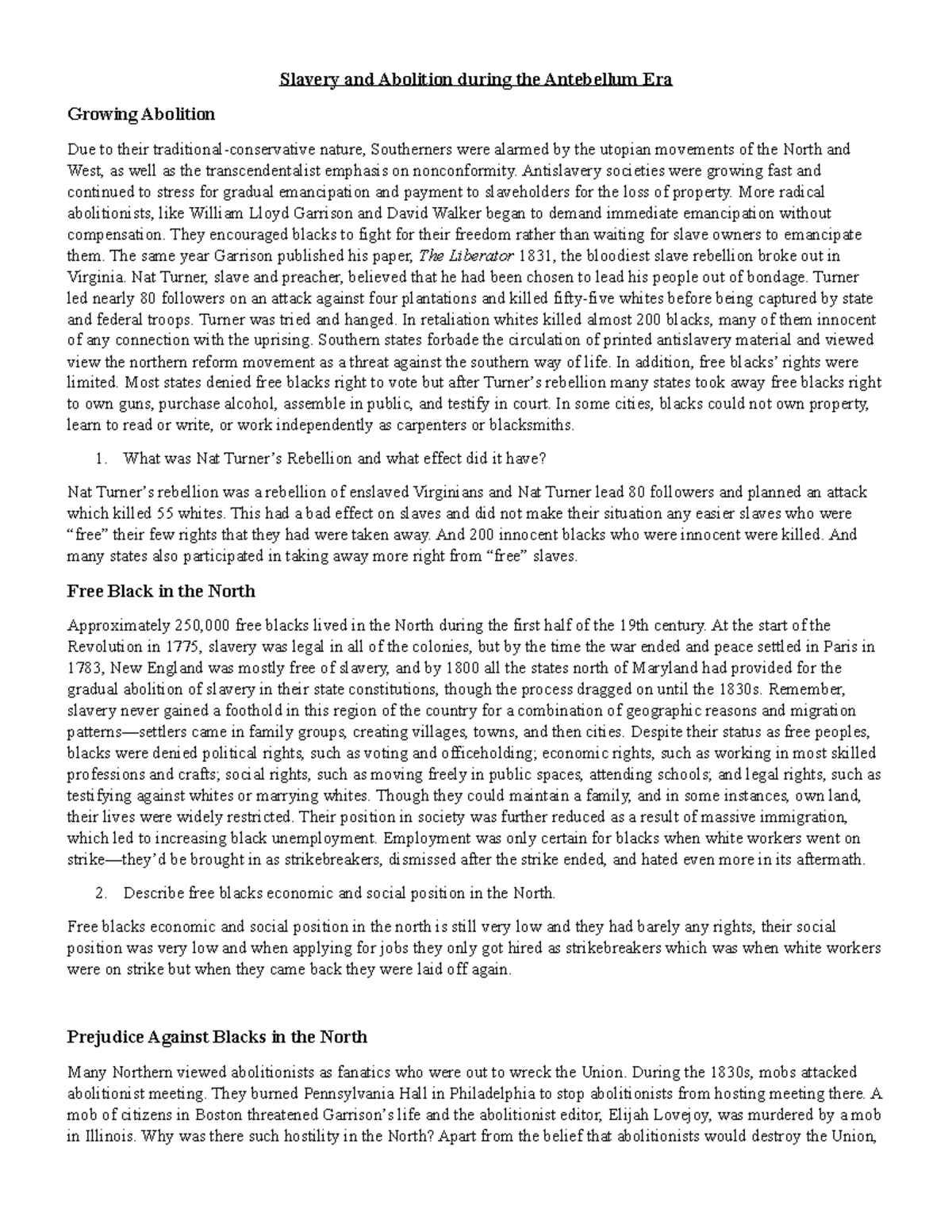 Abolition - Very detailed - Slavery and Abolition during the Antebellum ...