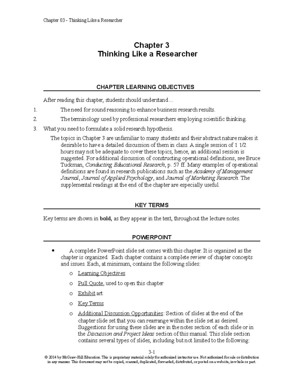 IMChap 003 - Chapter 3 Thinking Like a Researcher CHAPTER LEARNING ...