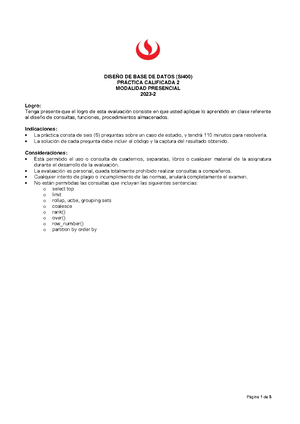 Diseño de base de datos - SI400 - UPC - Studocu