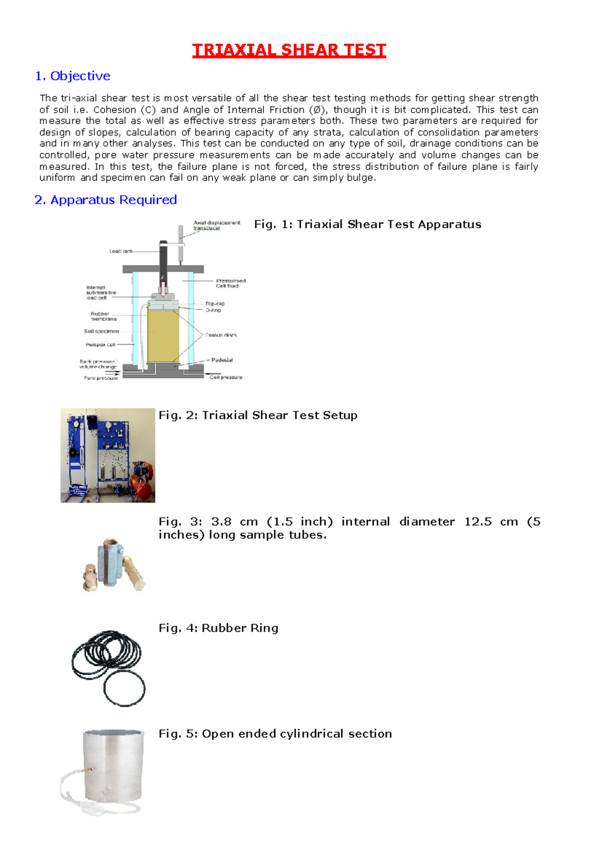 Triaxial Test - TRIAXIAL SHEAR TEST 1. Objective The tri-axial shear ...