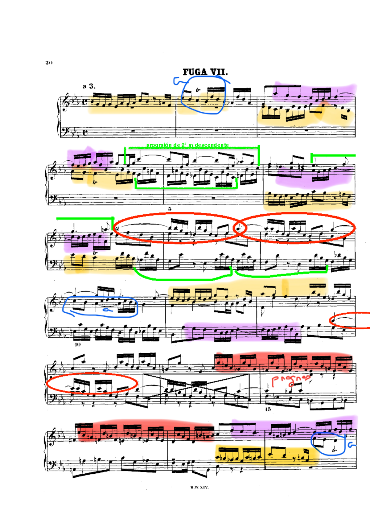 Fuga Nº 7 (partitura) 2 - Análisis Musical II - Studocu