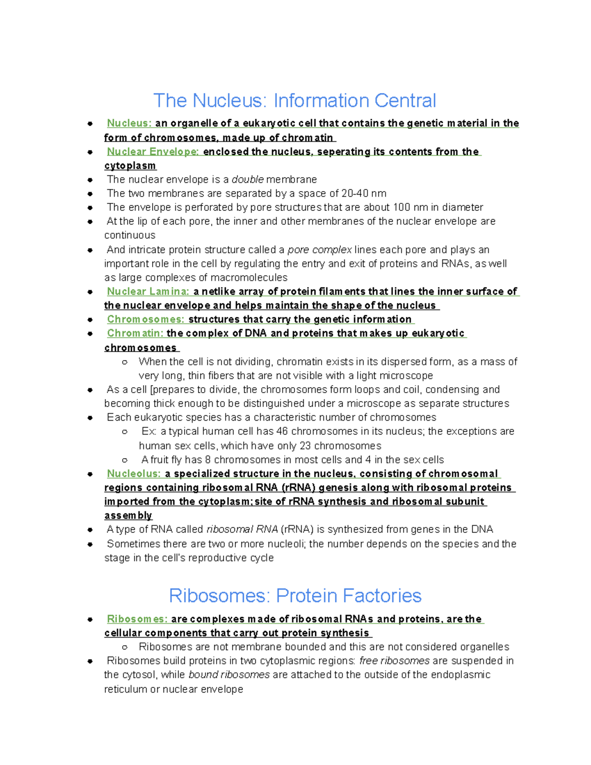 6.3 The Eukaryotic Cell's Genetic Instructions are Housed in the ...