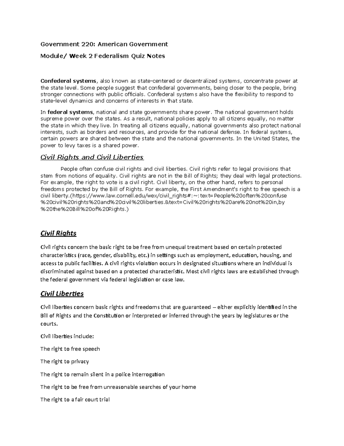 Govt 220-civil-rights-vs-civil-liberties-notes - Government 220 ...