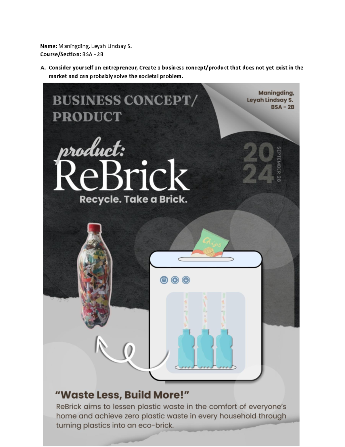 Maningding Entrep-1 - ff15 - Name: Maningding, Leyah Lindsay S. Course ...