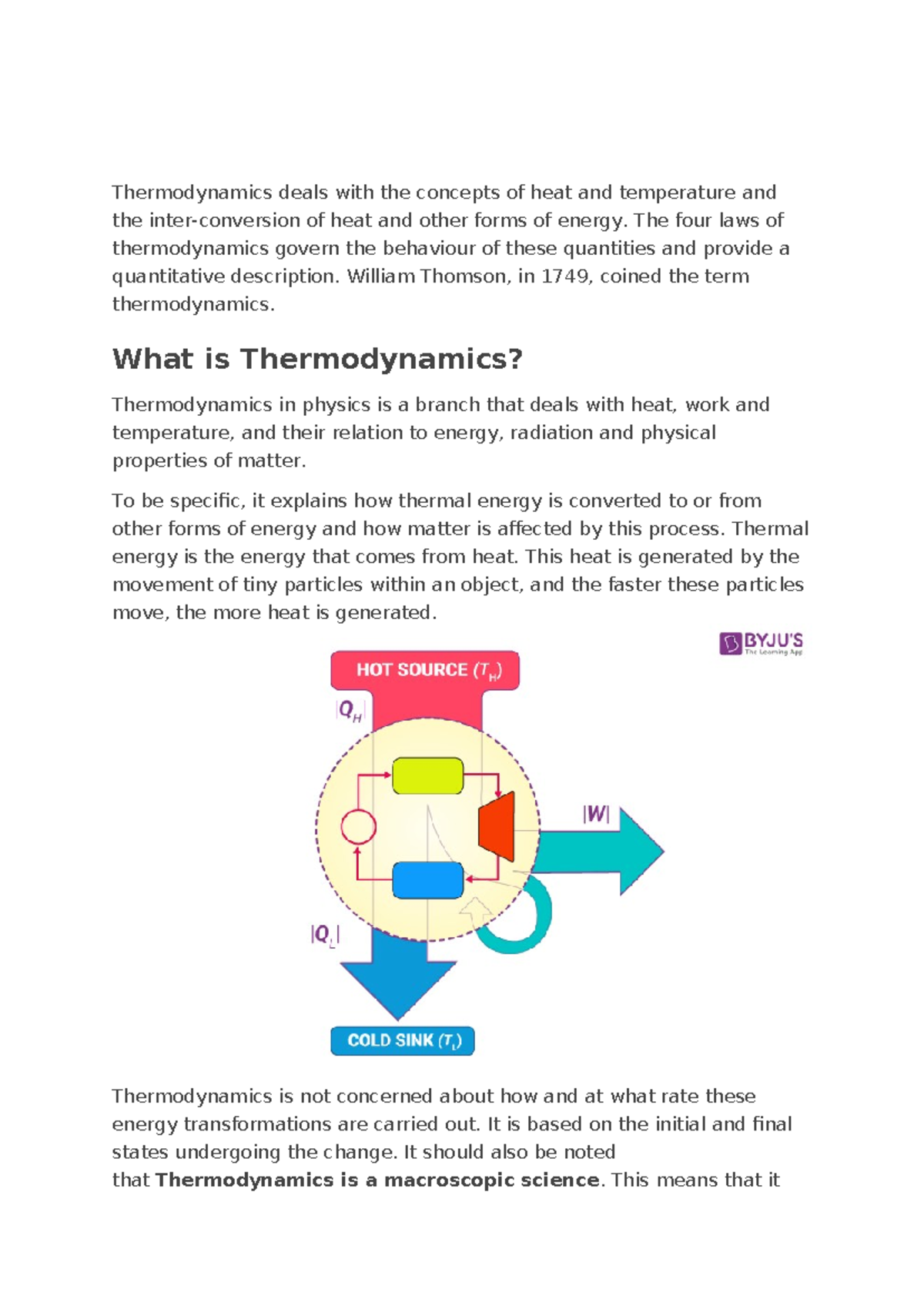 Chapter 1 Thermodynamics - Thermodynamics deals with the concepts of ...