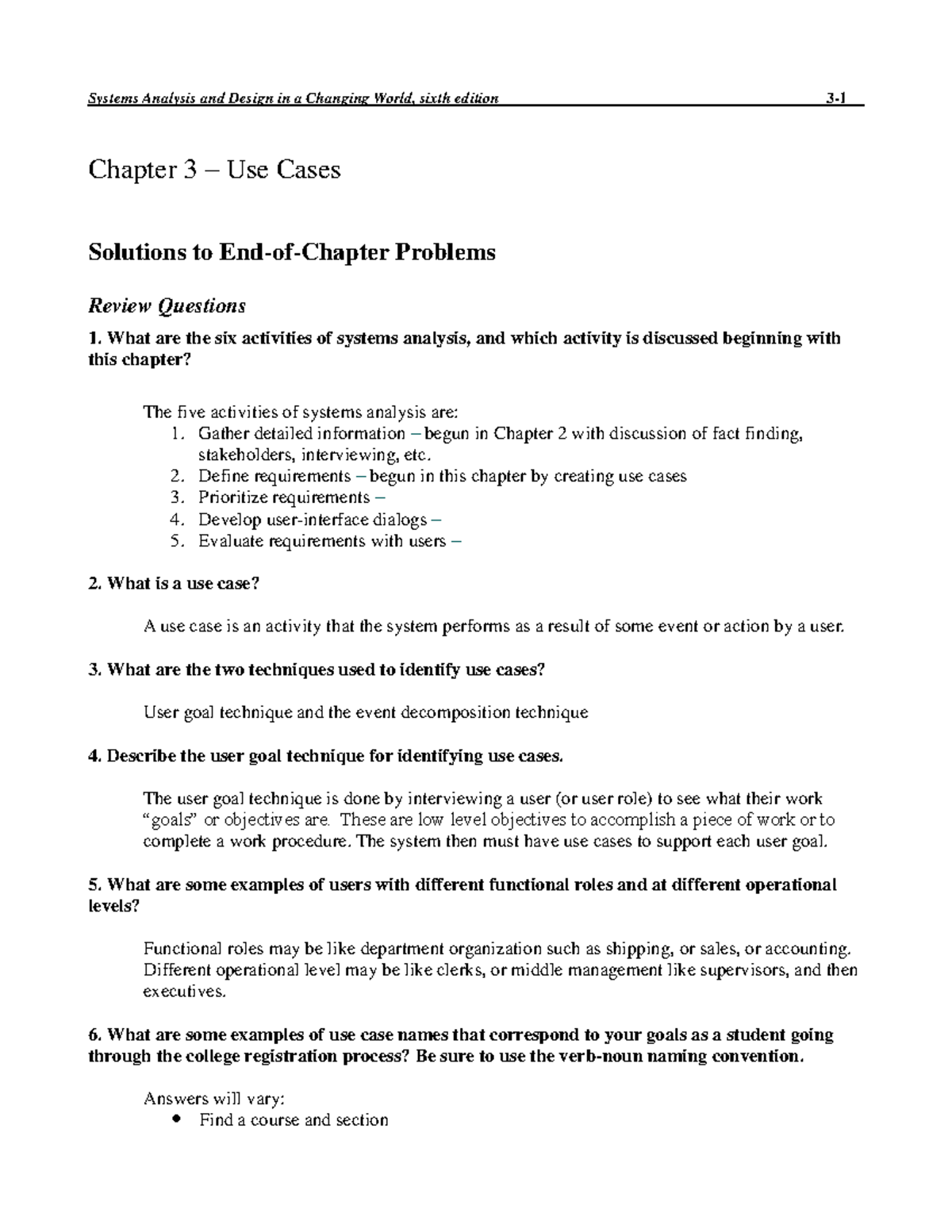 Itec3010 ch 3 solutions - ITEC 3010 - Yorku - Studocu