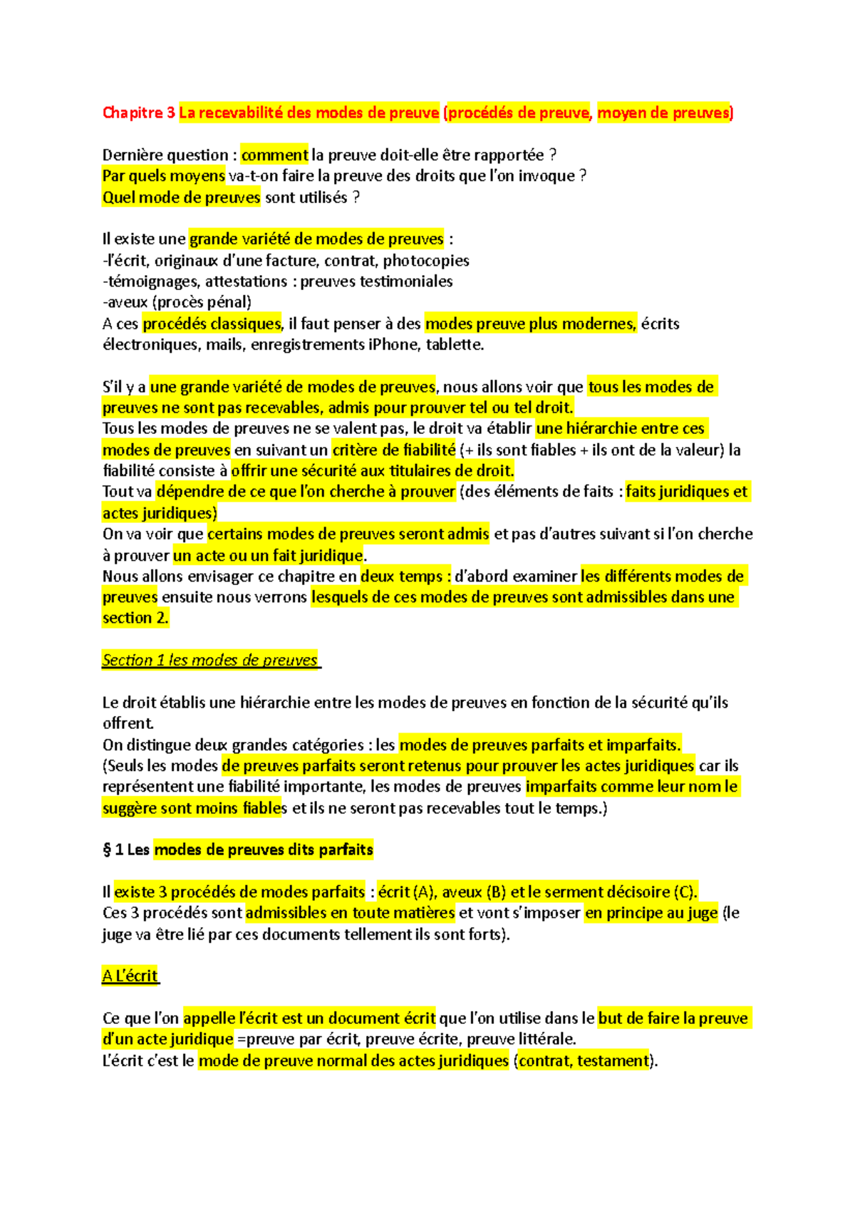Chapitre 3 La recevabilité des modes de preuve - S’il y a une grande ...