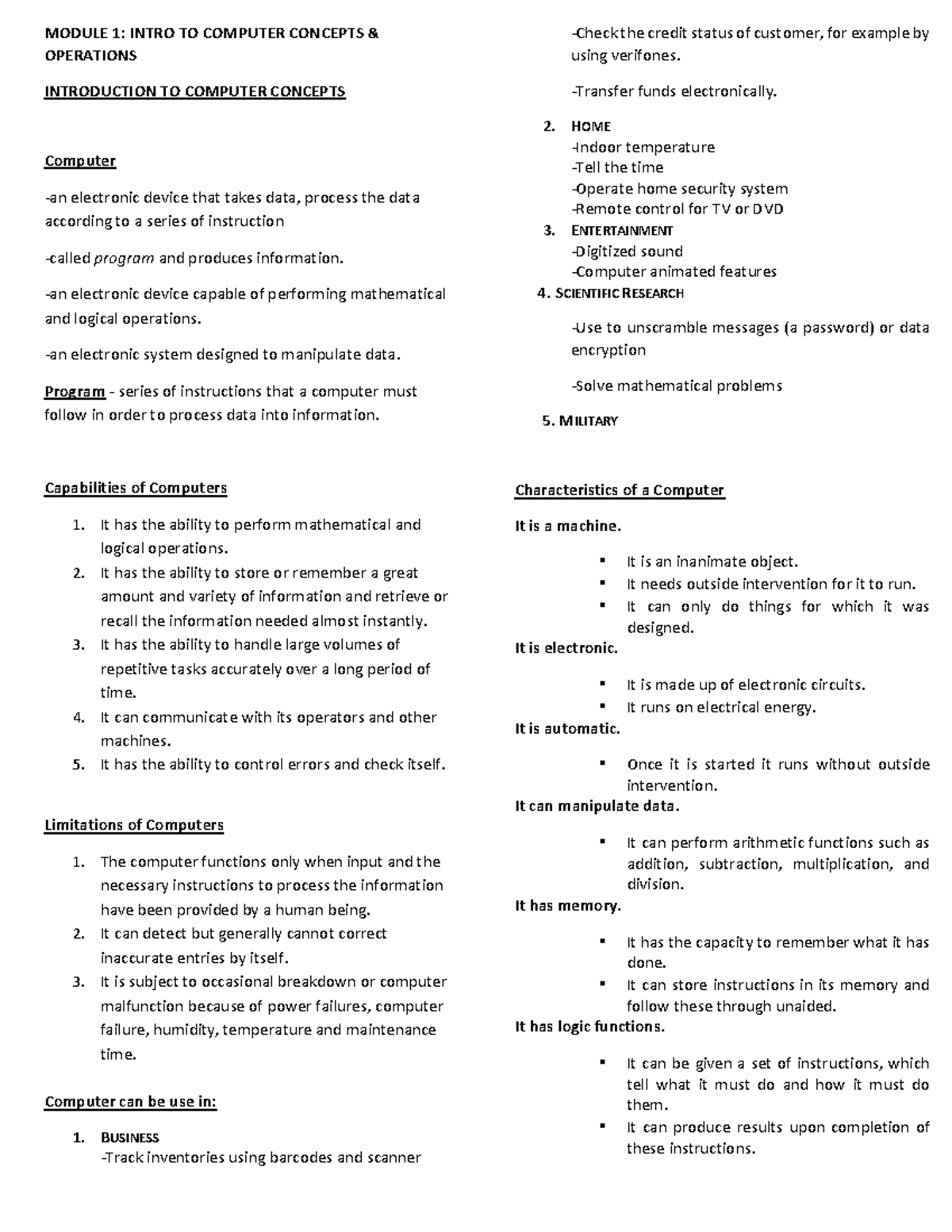 Platform-Techniques-reviewer - MODULE 1: INTRO TO COMPUTER CONCEPTS ...
