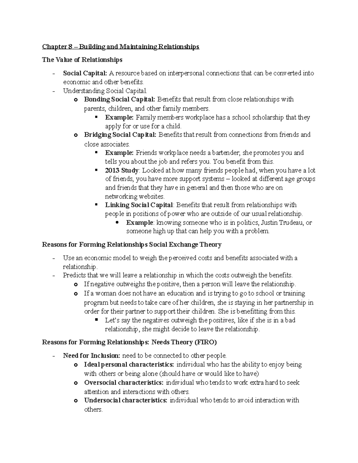 Chapter 8 - Building and Maintaining Relationships - Chapter 8 ...