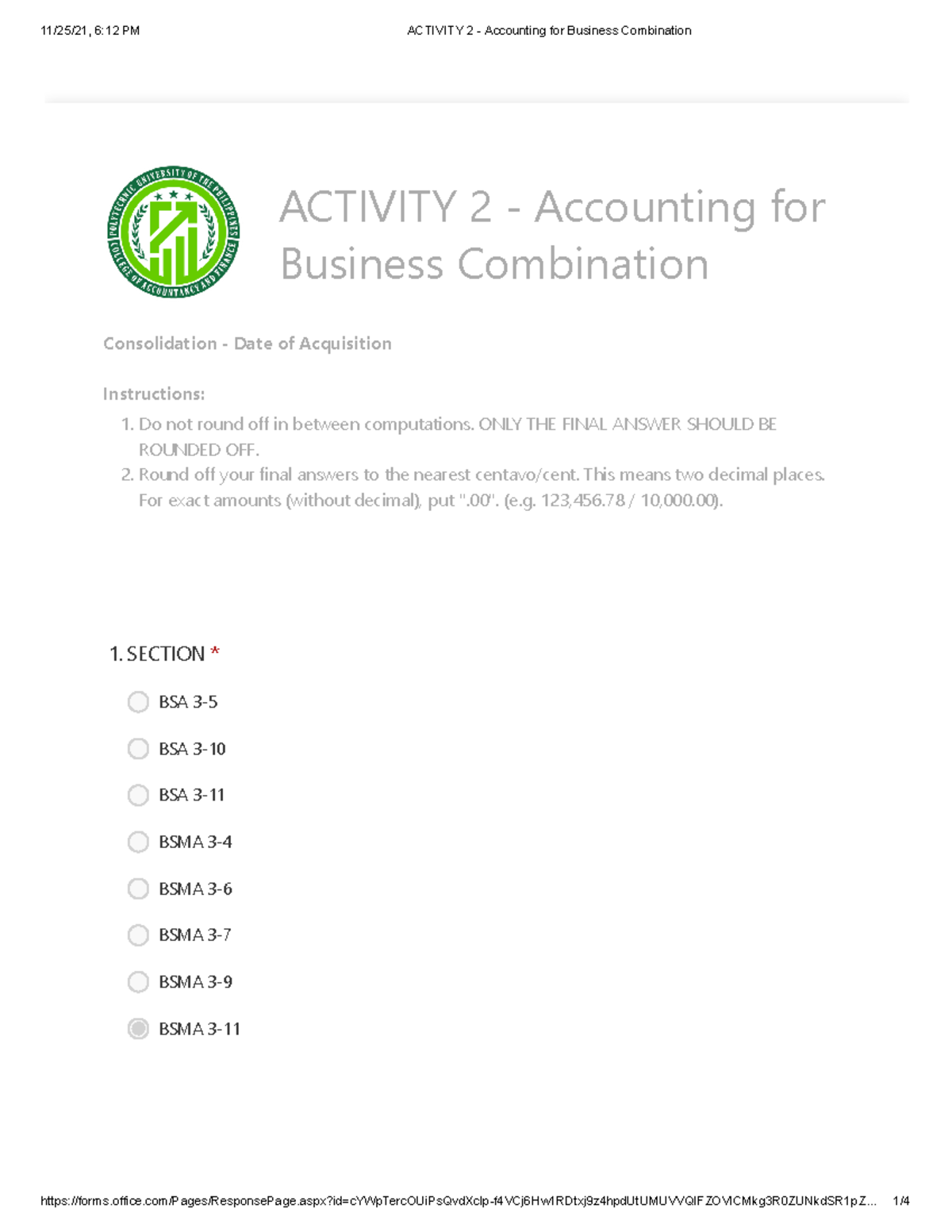 Activity 2 - Accounting for Business Combination - ACTIVITY 2 ...