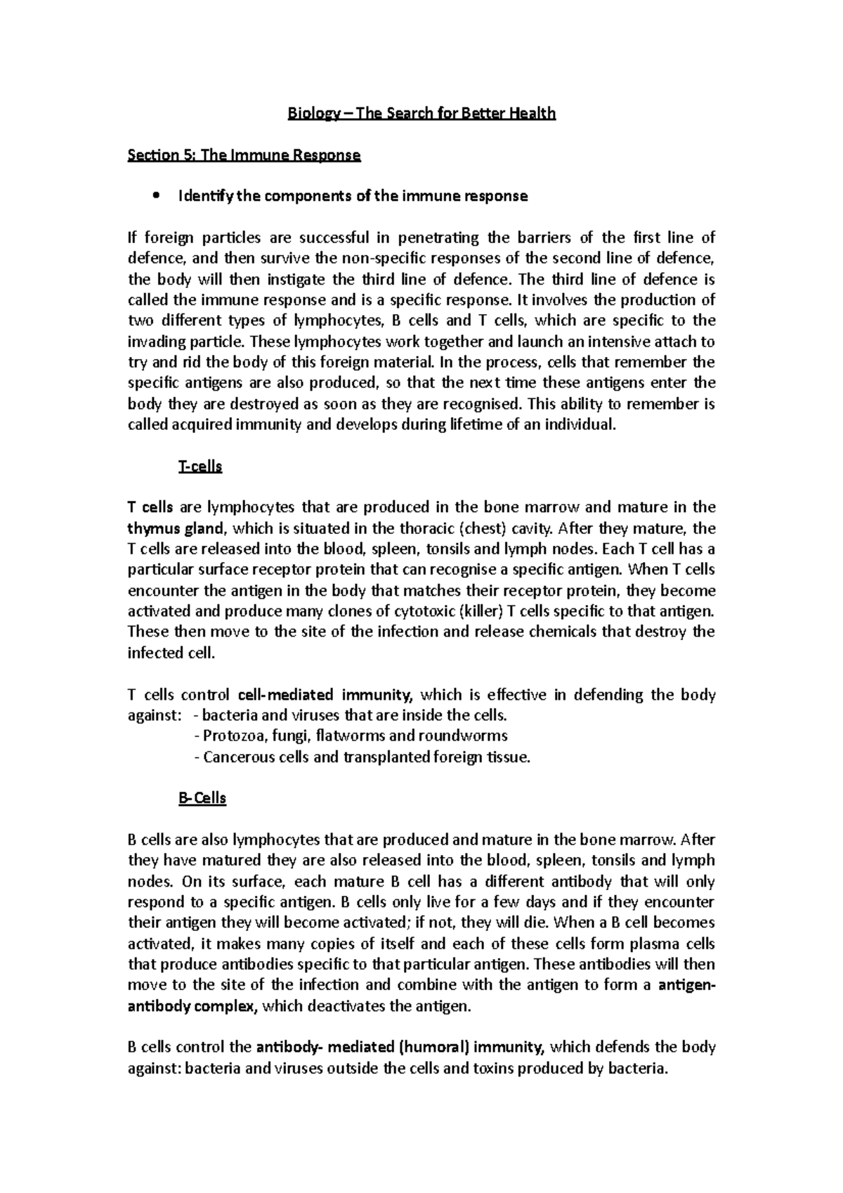 The search for better health part 5 - Biology – The Search for Better ...