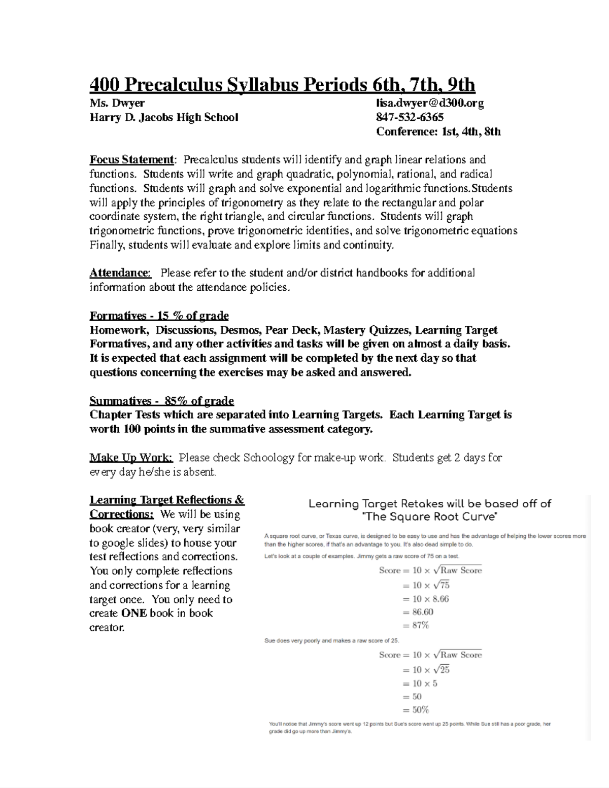 2021 Precalculus 400 Syllabus - Google Docs - 400 Precalculus Syllabus ...