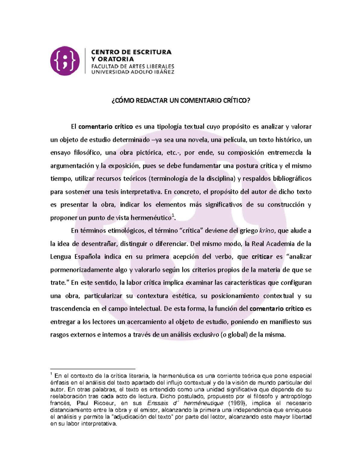 Cómo redactar un comentario critico - ¿CÓMO REDACTAR UN COMENTARIO ...